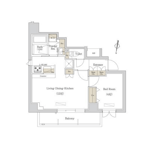 アーバネックス西新宿 | ルームプラン（K-type：1LDK）
