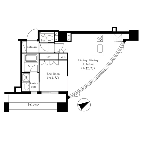シティカレント南青山 | 1LDK：41.59㎡ | 高級賃貸マンション
