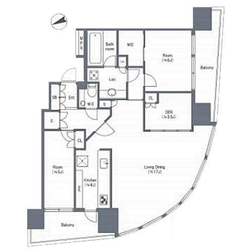 パークコート赤坂檜町ザ・タワー | 2LDK：80.59㎡ | 分譲賃貸タワーマンション