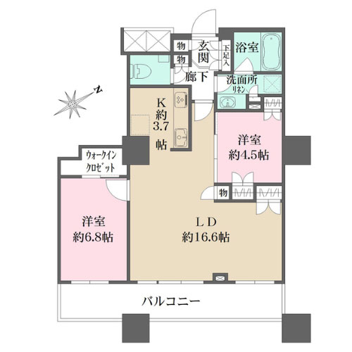 ザ・パークハウス西新宿タワー60 | 2LDK：71.04㎡ | 高級賃貸タワーマンション