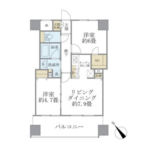 エミリブ東長崎 | B1-type：2LDK [50.80㎡] | 高級賃貸マンション