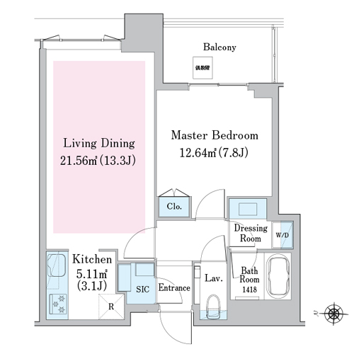 中野ステーションレジデンス | 1LDK：E-55Cタイプ | 高級賃貸タワーマンション
