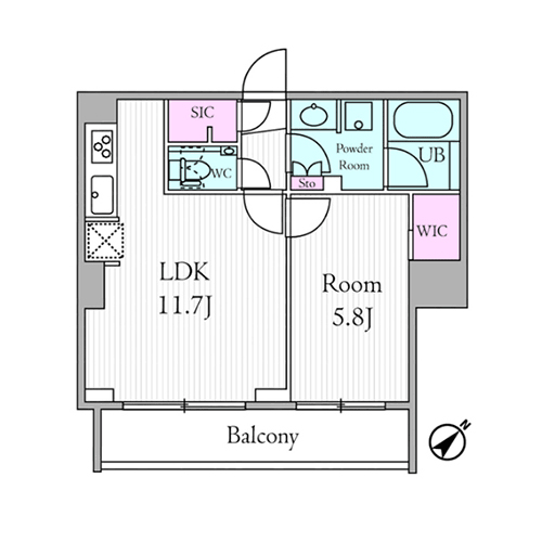 アーバンパークグラン代官山 | 1LDK：41.83㎡[Iタイプ] | 高級賃貸マンション