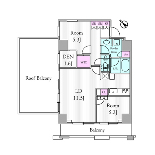 アーバンパークグラン代官山 | 2LDK：60.70㎡[Pタイプ] | 高級賃貸マンション